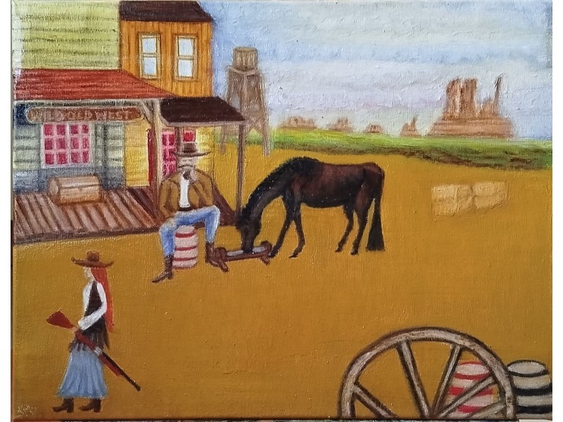 Wild Old West, Oil on canvas, 35x45