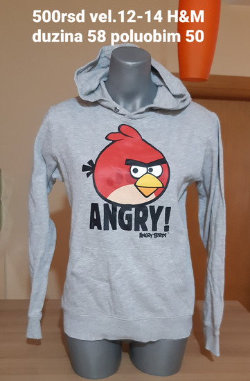 Dečija H&M Angry Birds Dukserica sa kapuljačom