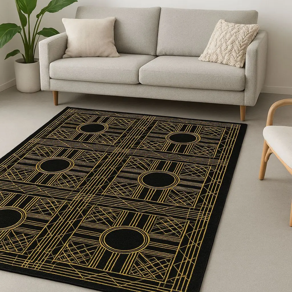 Conceptum Hypnose Tepih HM-CRP25-13, Pravougaoni, 120 x 180 cm, Crno-žuti