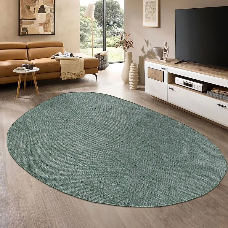 Conceptum Hypnose Tepih Tema 9037, Ovalni, 160 x 230 cm, Zeleni