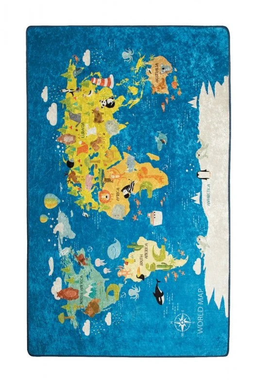 Conceptum Hypnose Tepih World Map, 140x190 cm, Plavi