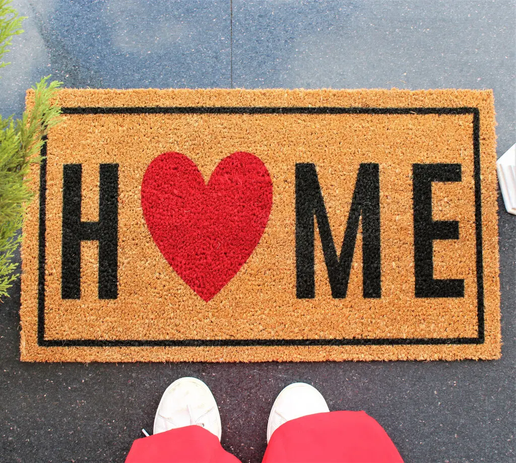 Aberto Design Otirač Home Heart, 70x40 cm, Smeđi