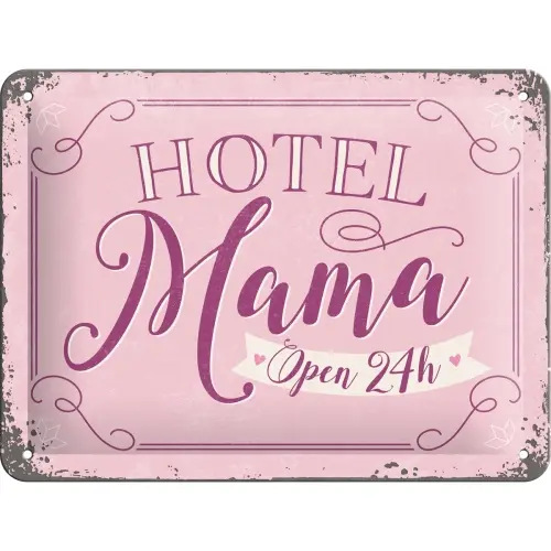 NOSTALGIC ART Znak Hotel Mama 15x20cm