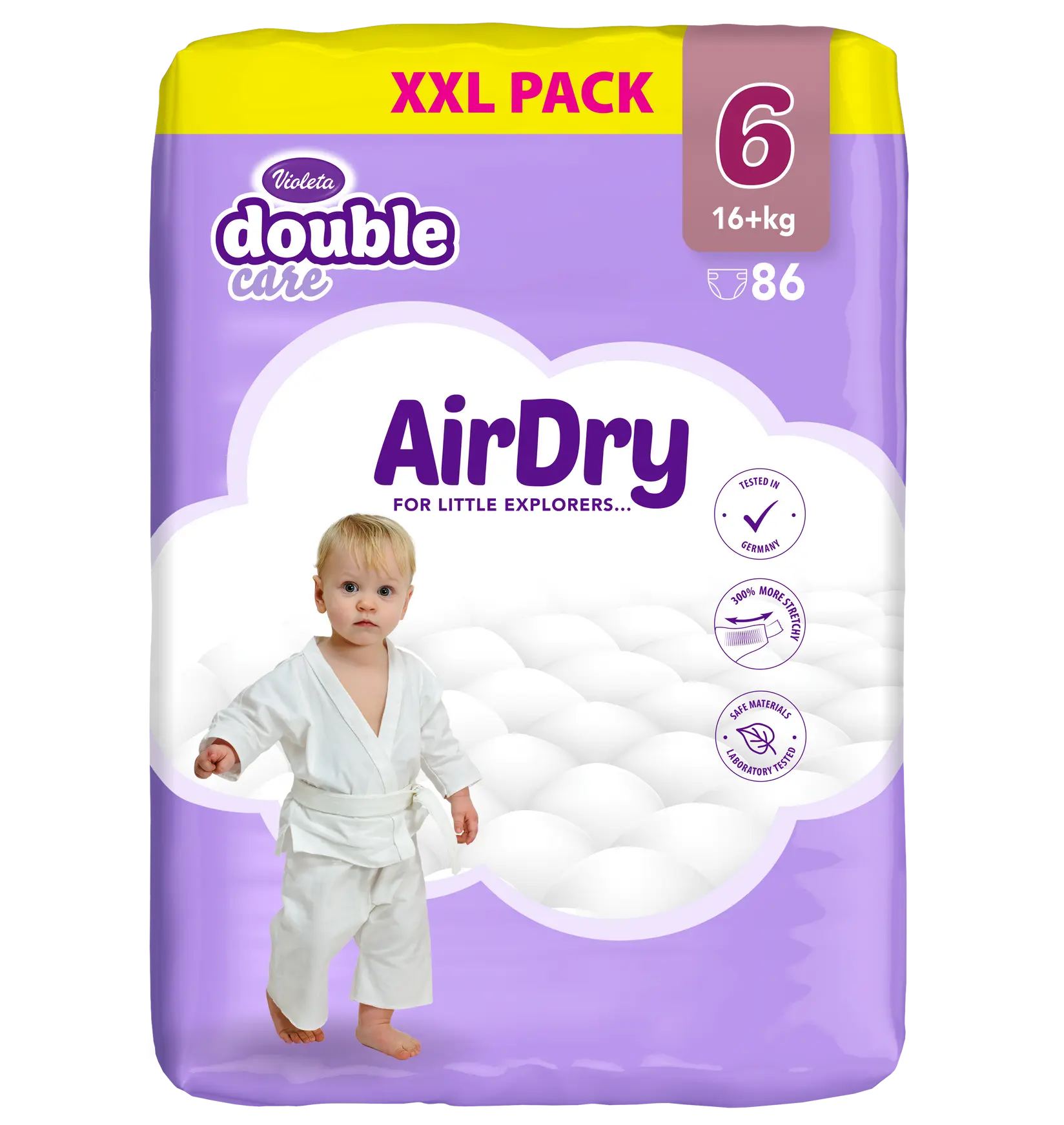 Violeta pelene DC Air Dry XXL, 6, 16+kg, 86 komada