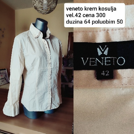 VENETO krem košulja, veličina 42