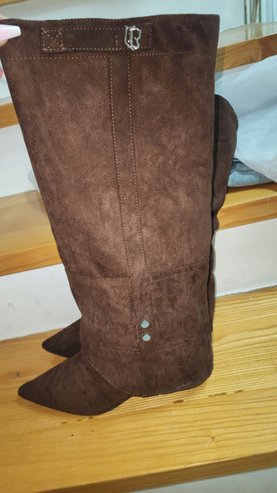 Cizmice braon velur top