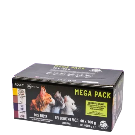 PET REPUBLIC Hrana za odrasle mačke, 5 ukusa, 40x100 g