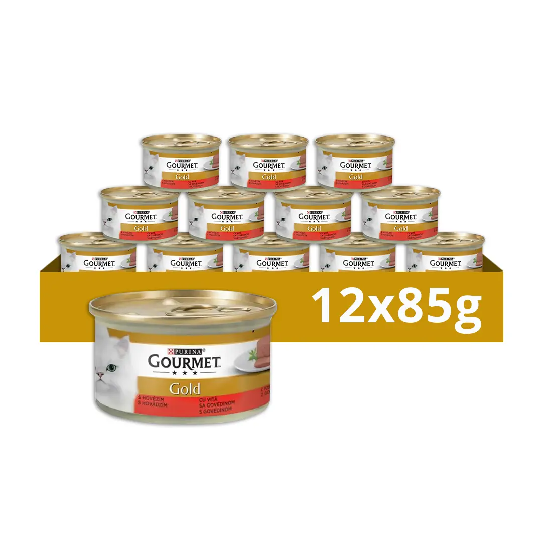 GOURMET Gold Pašteta za mačke, Govedina, 12 x 85 g