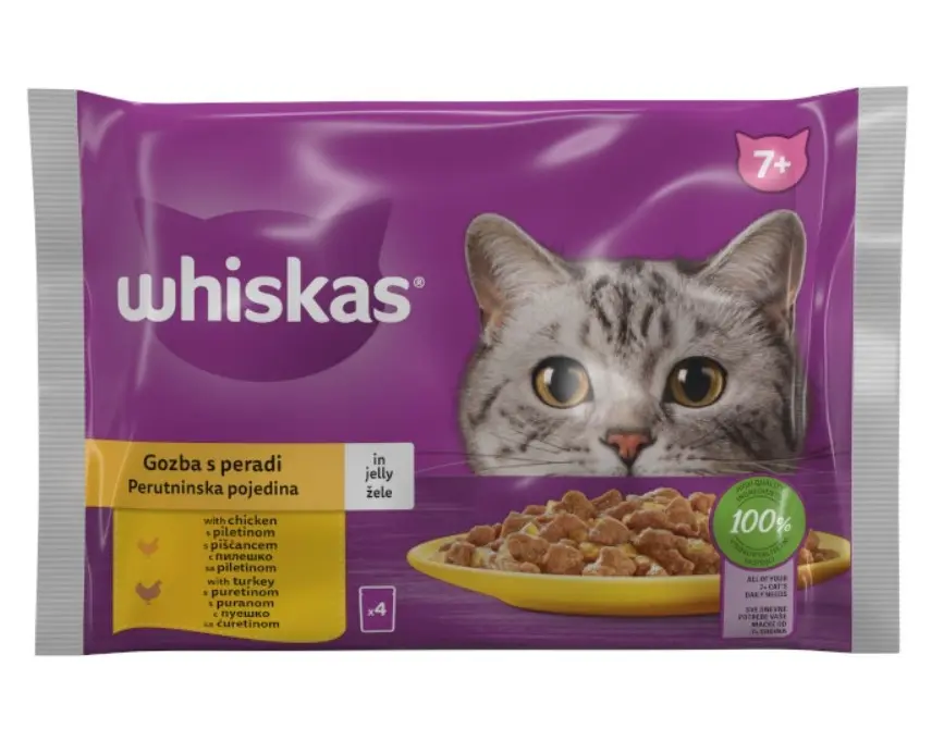 Whiskas Izbor živine Vlažna hrana za mačke, Senior, 4x85 g