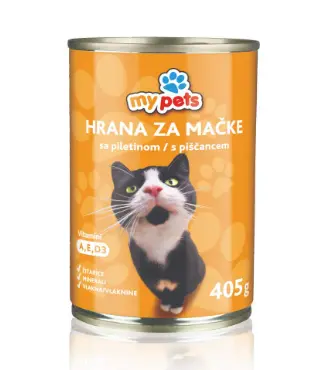 My pets Vlažna hrana za mačke, Piletina, 405g