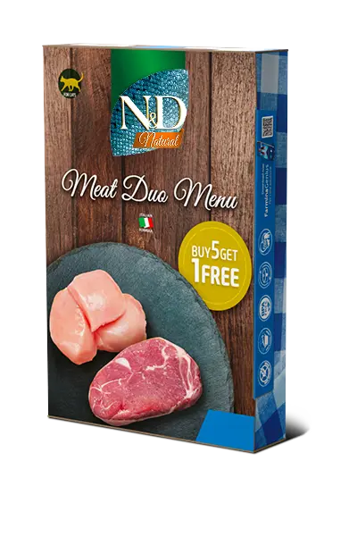 N&D Hrana za mačke Natural Meat Duo Menu, 6x70g