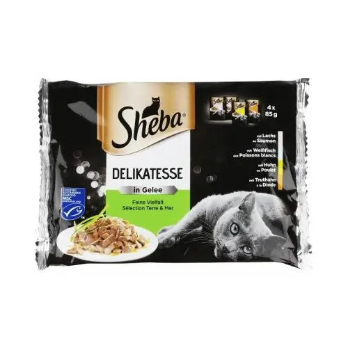 SHEBA Vlažna hrana za mačke Fine Flakes Mešani Izbor 85g 4/1