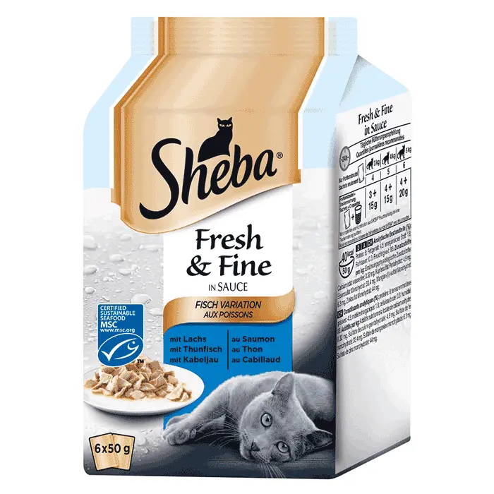 SHEBA Vlažna hrana za mačke Fresh & Fine Izbor Ribe 50g 6/1