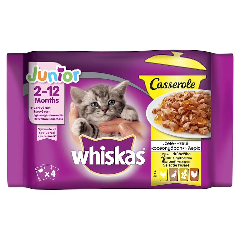 WHISKAS Casserole Multipack za mačke 4x85g