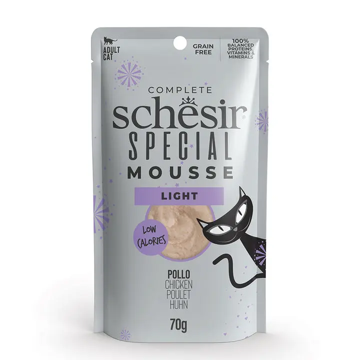 SCHESIR Vlažna hrana za mačke Special Mousse Light, Piletina, 70g