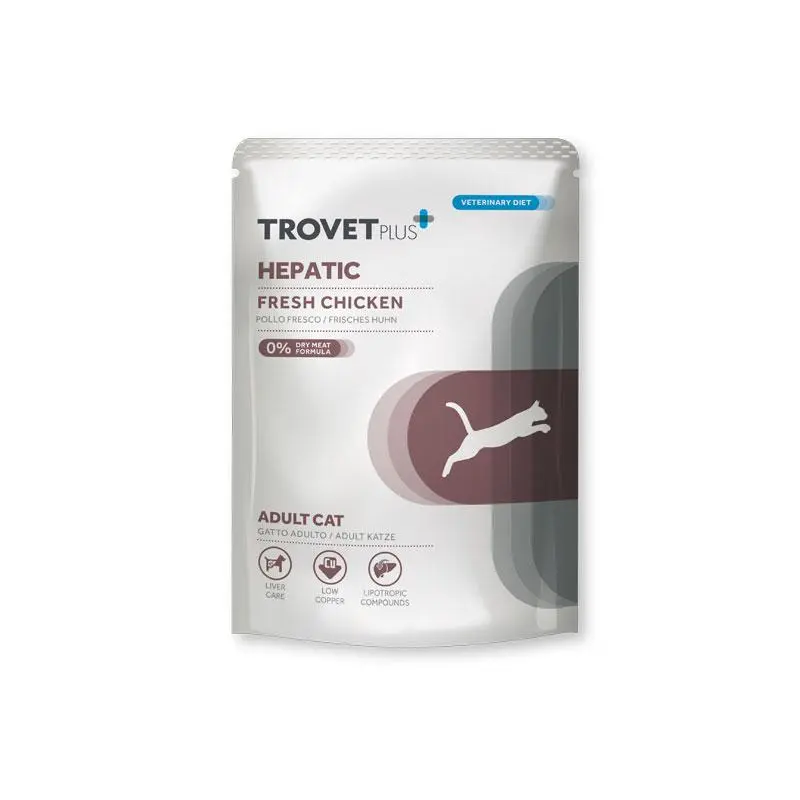 TROVET PLUS Hrana za mačke Hepatic, Piletina, 85g