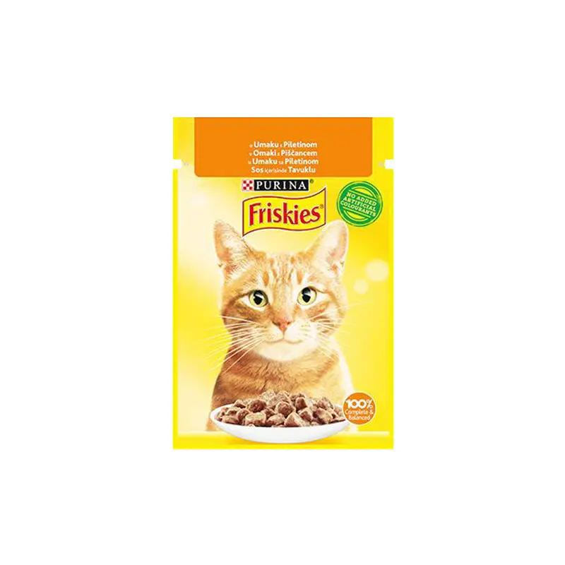 FRISKIES Vlažna hrana za mačke, Piletina, 85g