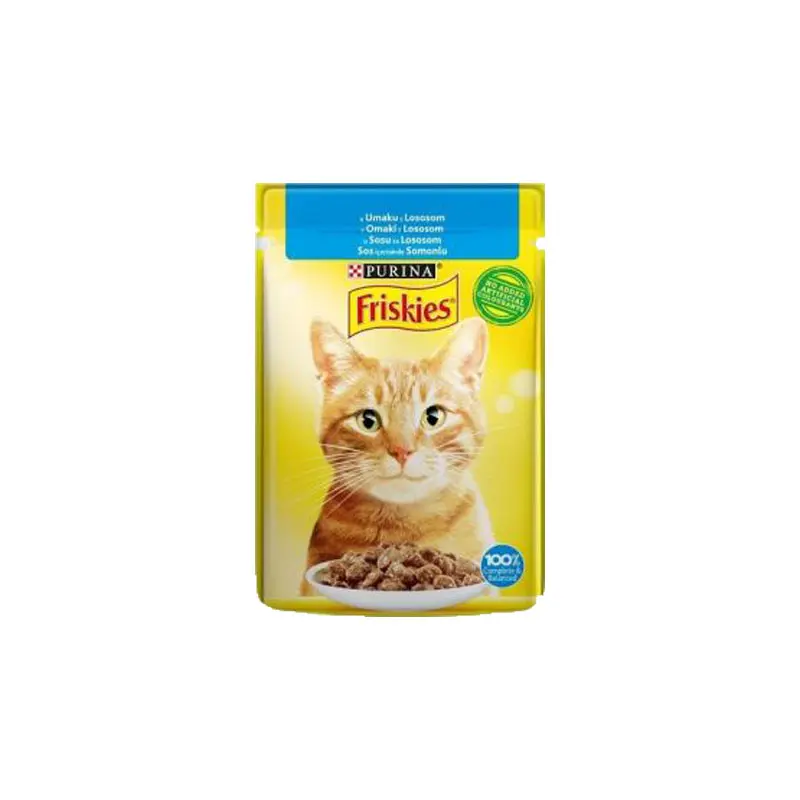 FRISKIES Vlažna hrana za mačke, Sos losos, 85g