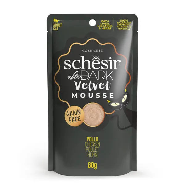SCHESIR Vlažna hrana za mačke After Dark Chicken In Mousse, Piletina, 80g