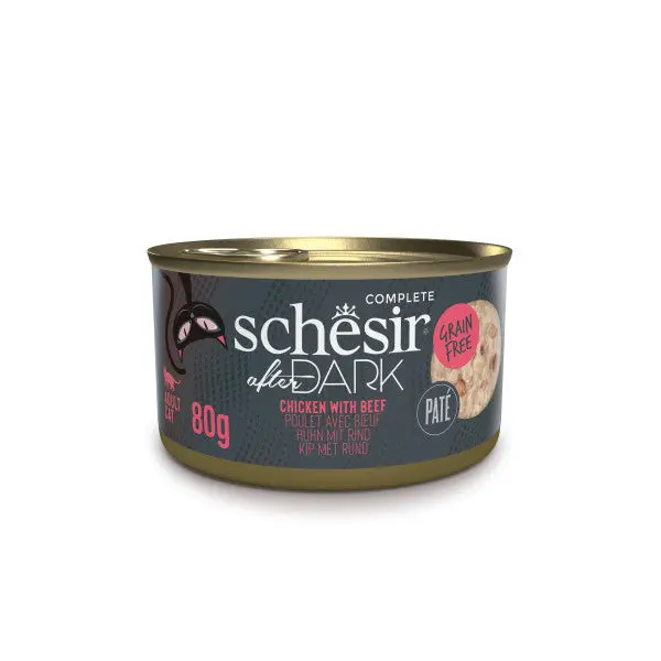 SCHESIR Vlažna hrana za mačke After Dark Pate, Piletina i govedina, 80g