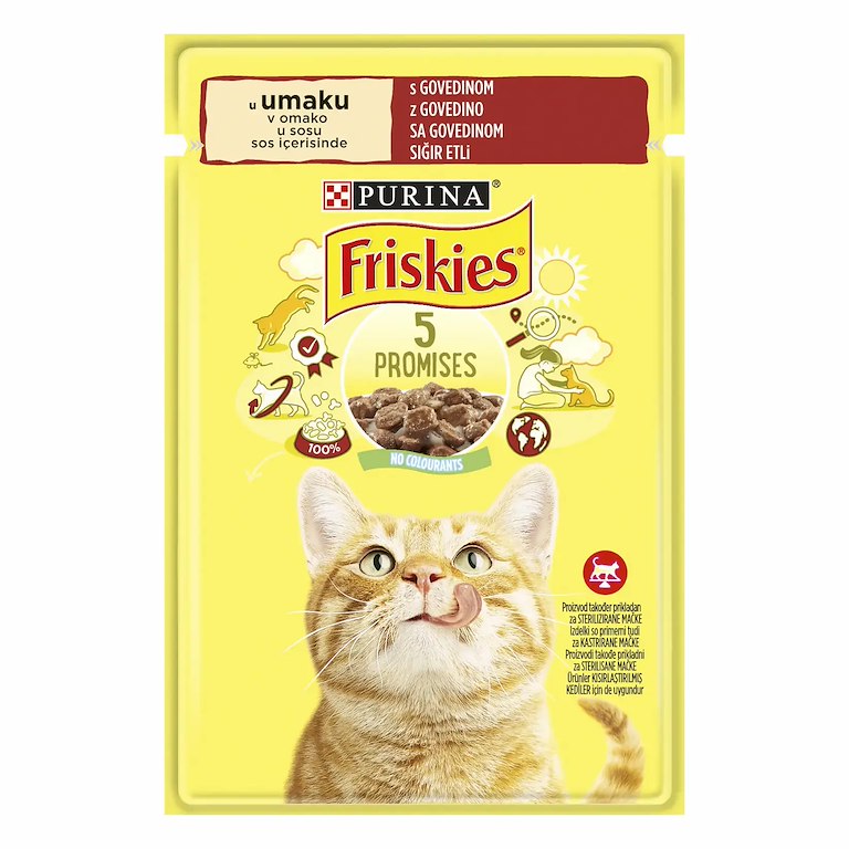 FRISKIES Sos za odrasle mačke sa ukusom govedine, 90g