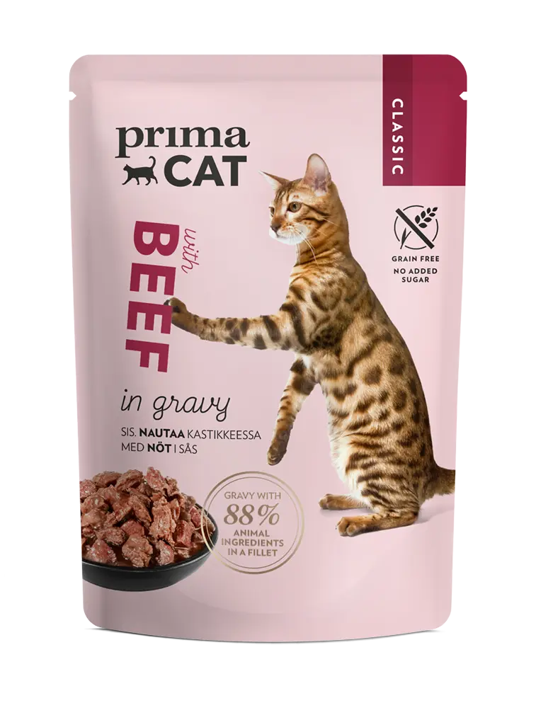 PRIMA CAT Hrana za mačke - Sos govedina 85g