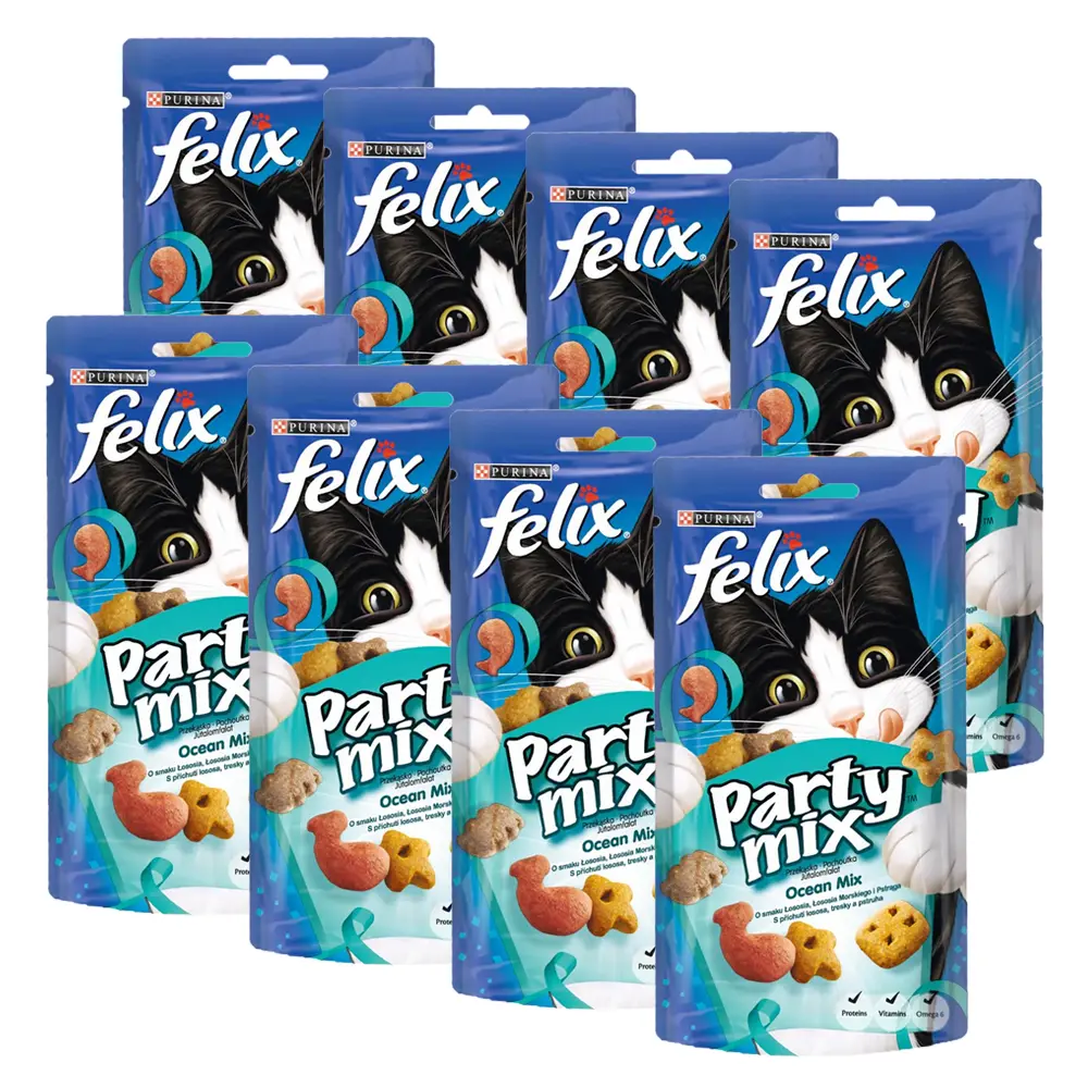 Felix Party Mix Poslastice za mačke, Ocean, 8x60g