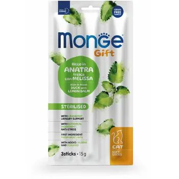 Monge Soft Sticks Sterilised Poslastica za mačke, Pačetina sa matičnjakom, 15g