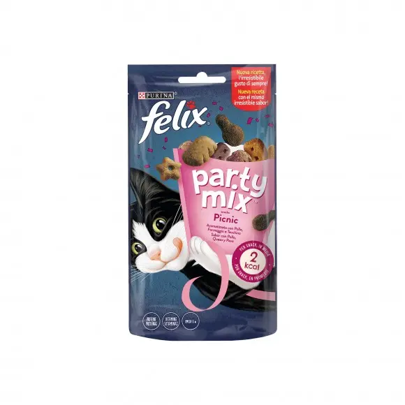 Felix Party Mix Poslastica za mačke Picnic, Ukus piletine, sira i ćuretine, 60g