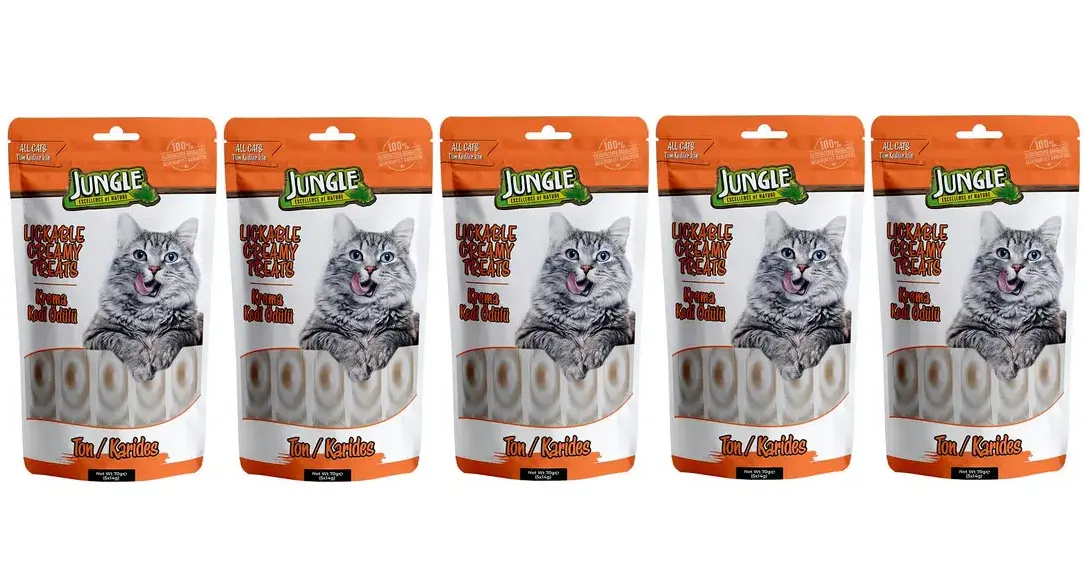 Jungle Cream Kremasta poslastica za mačke, Tunjevina i škampi, 14 g, 5 kom