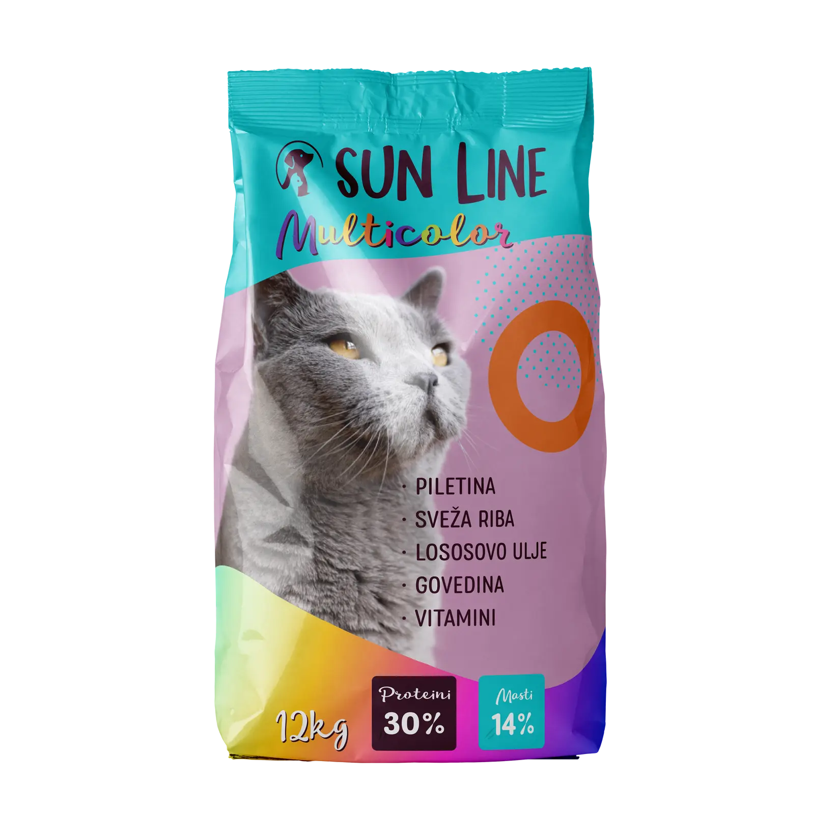 SUN LINE Kompletna suva hrana za mačke Multicolor, 12 kg