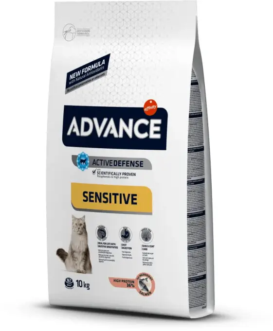 ADVANCE Suva hrana za mačke Active Defense Sensitive, Losos, 10kg