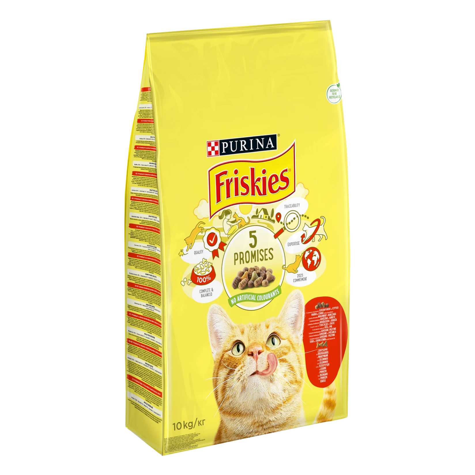 FRISKIES PURINA Suva hrana za mačke, Meso, piletina i povrće, 10 kg