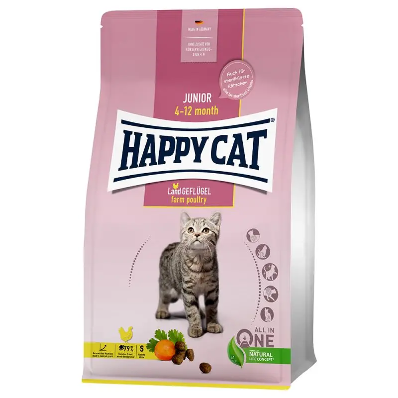 HAPPY CAT Young Junior Farm Poultry Hrana za mačiće od 4-12 meseci starosti, 10kg