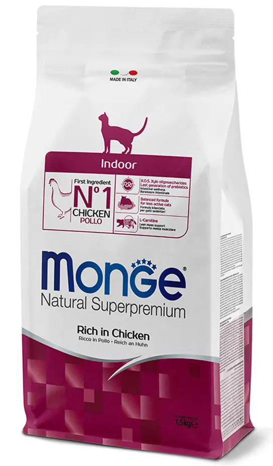 Monge Suva hrana za mačke Natural Superpremium Indoor, Piletina, 1.5kg