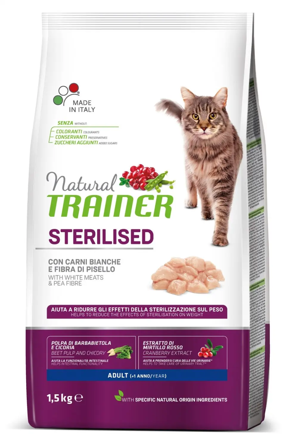 Natural Trainer Suva hrana za sterilisane mačke, Ćuretina, 1kg