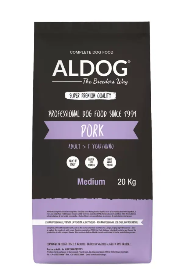 Aldog Suva hrana za pse Dog Pork Medium, Svinjetina, 1kg