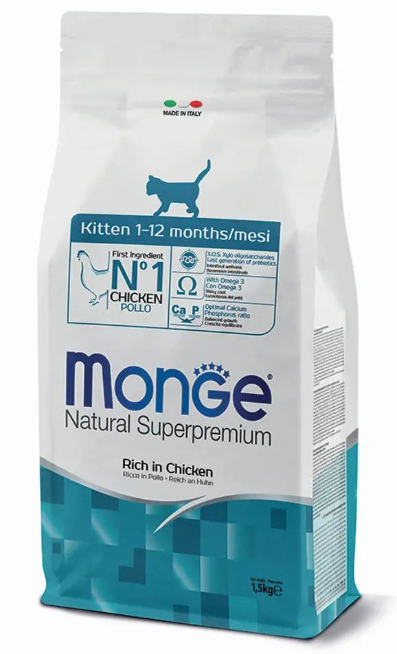 Monge Suva hrana za mačiće Natural Superpremium, Piletina, 1.5kg