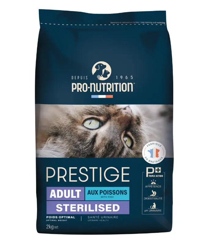 PRO-NUTRITION Suva hrana za mačke Prestige Adult Sterilised, Riba, 2kg
