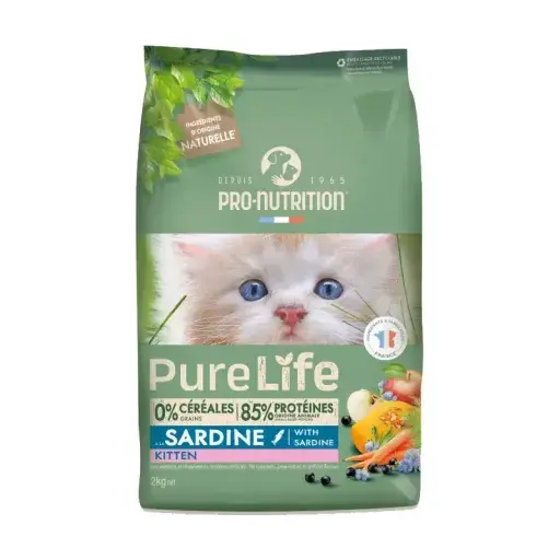 PRO-NUTRITION Suva hrana za mačke Pure Life Kitten, Sardina, 2kg