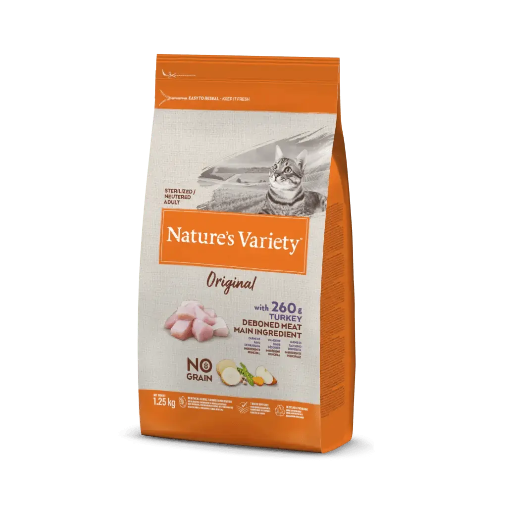 NATURES VARIETY Hrana za mačke sa ćuretinom Original GF Adult Sterilised 1.25kg