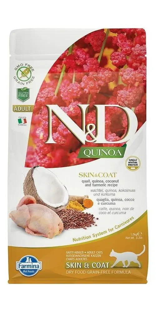 N&D Suva hrana za odrasle mačke, Prepelica i kokos, 1.5kg