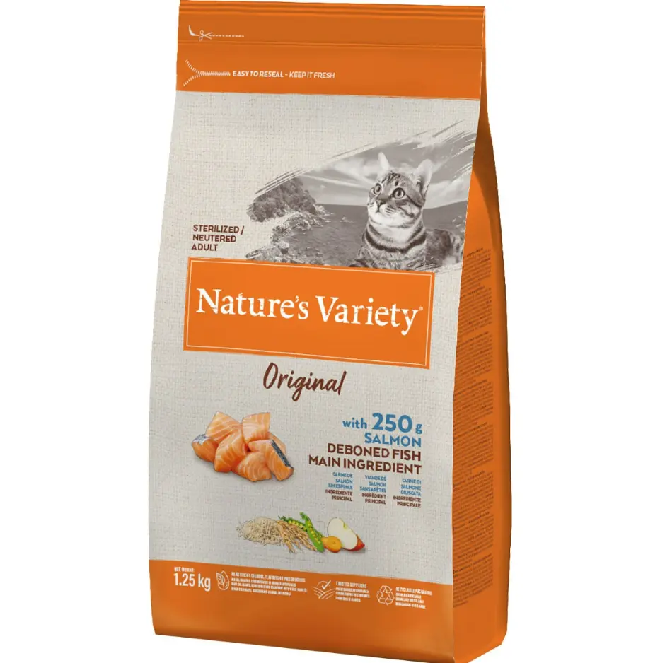 NATURES VARIETY Hrana za mačke sa lososom Original Adult Sterilised 1.25kg