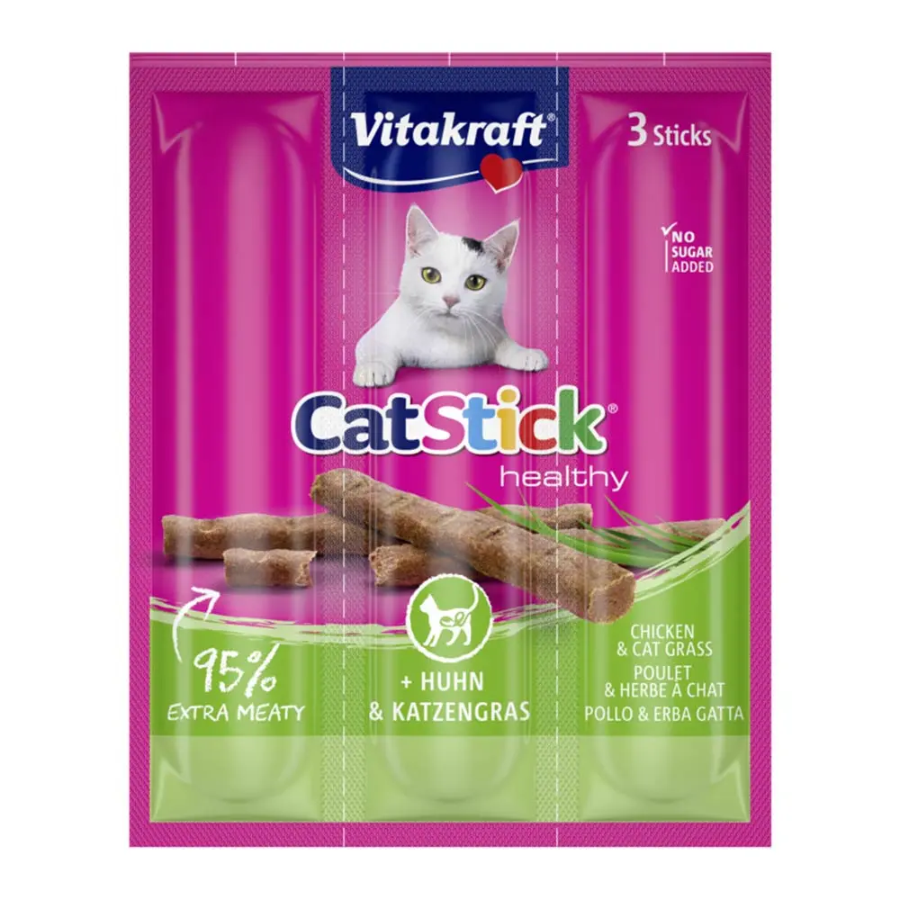 VITAKRAFT Mačјa grickalica 95% meso + trava za varenje, mačјa grickalica 60g