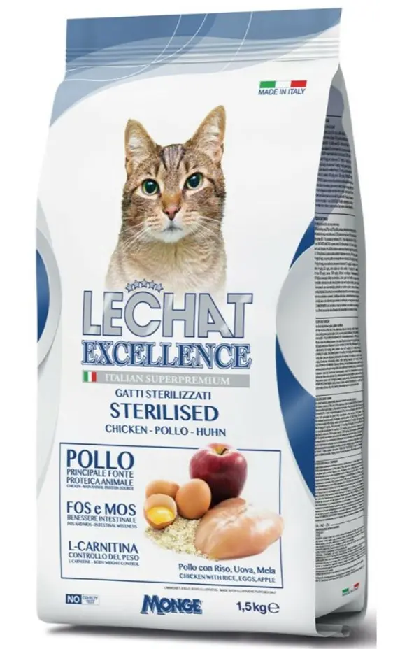 Monge SteriliSana suva hrana za mačke Lechat Excellence, Piletina, 0.4kg