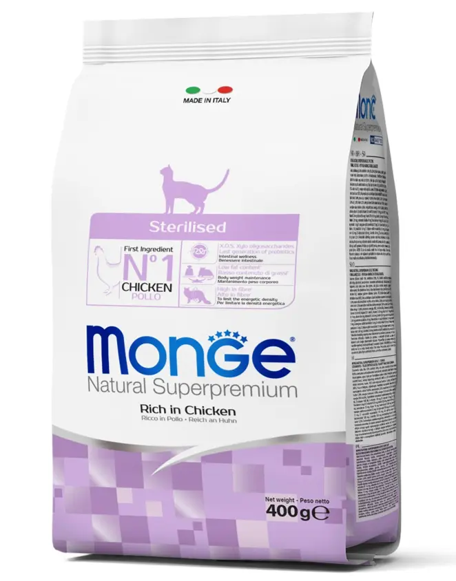 Monge Sterilisana suva hrana za mačke Natural Superpremium, Piletina, 0.4kg