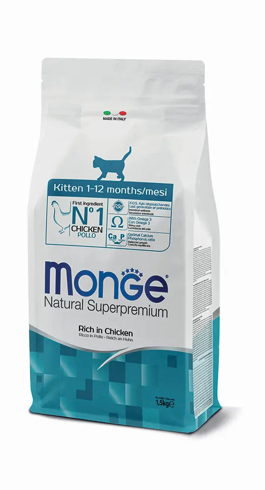 MONGE Hrana za mačiće Natural Superpremium Kitten Chicken, 10kg