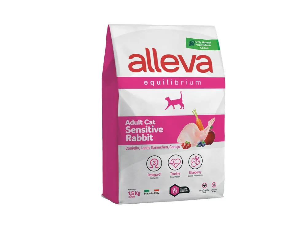 Alleva Equilibrium Suva hrana za odrasle mačke, Sa zečetinom, 1.5kg