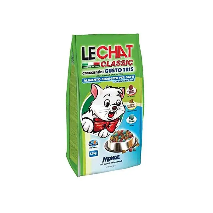 LeChat Three Flavours Suva hrana za mačke, Tri vrste mesa, 1.5kg