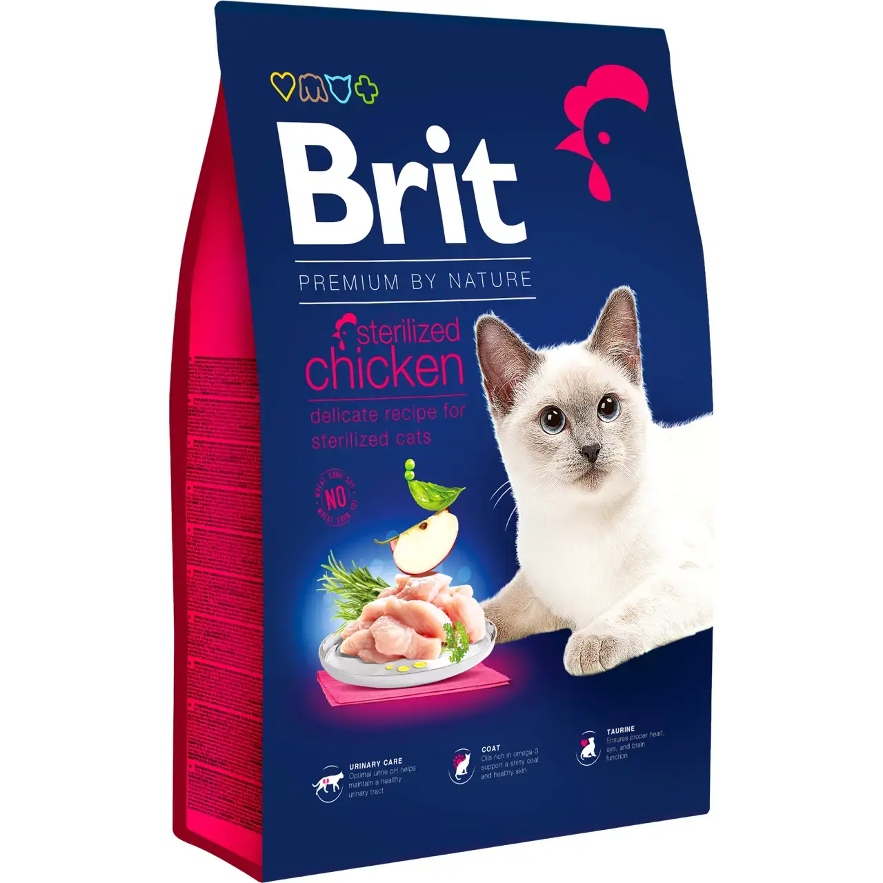 BRIT Premium by Nature Sterilized Hrana za mačke, Piletina, 8kg
